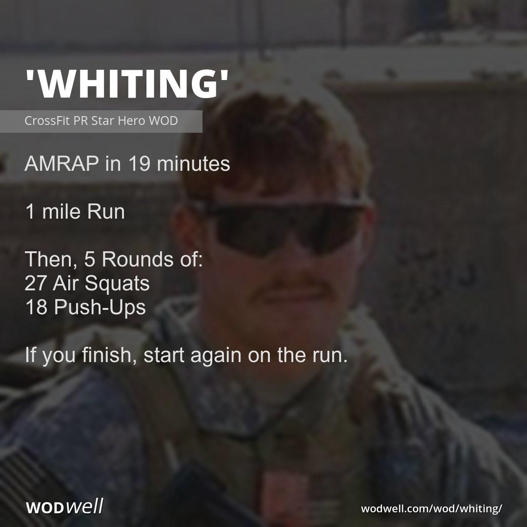 "Whiting" Workout, CrossFit PR Star Hero WOD | WODwell