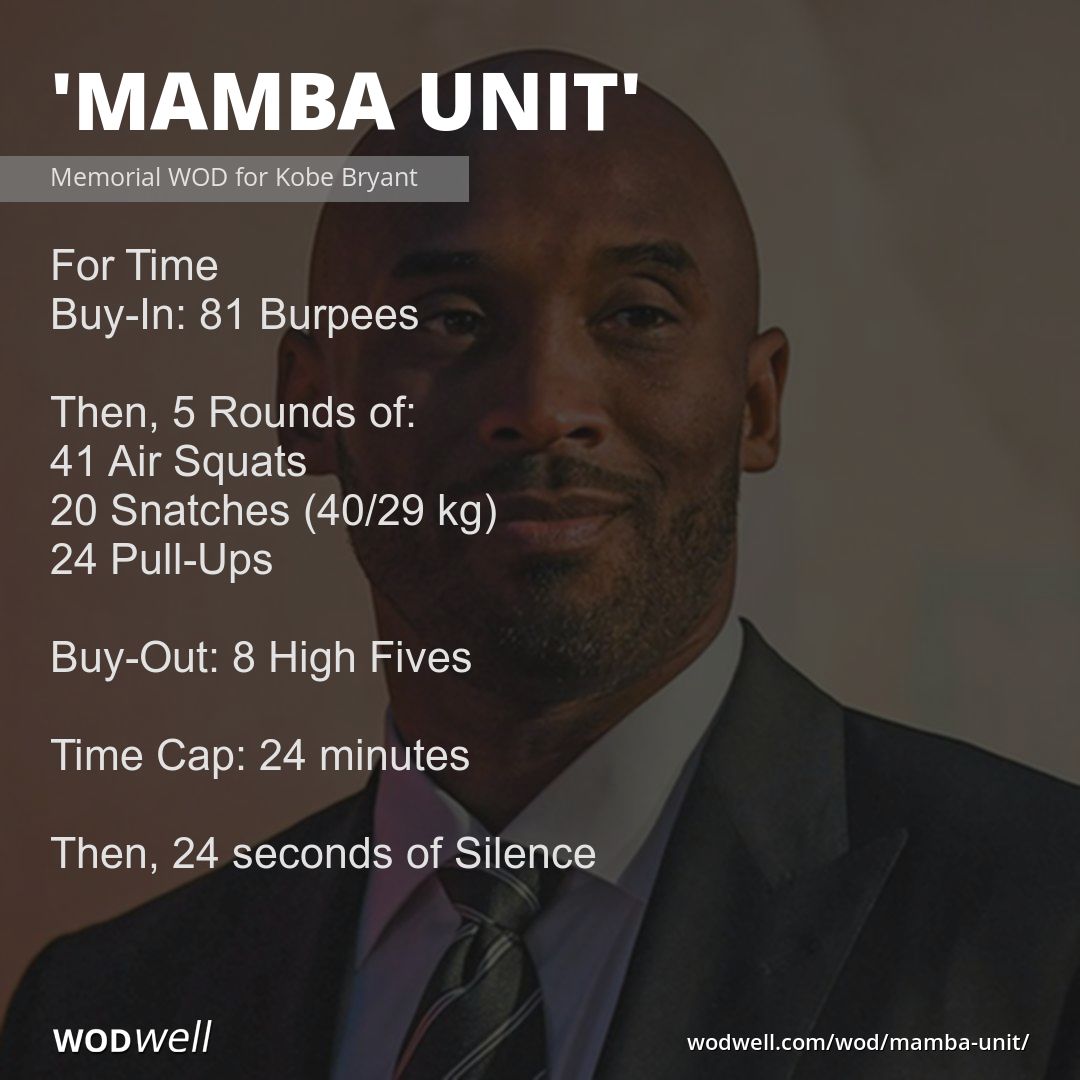 "Mamba Unit" Workout, Memorial WOD for Kobe Bryant | WODwell