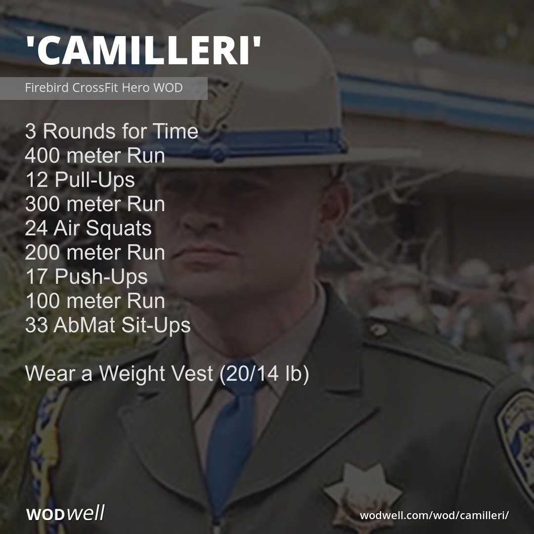 "Camilleri" Workout, Firebird CrossFit Hero WOD | WODwell
