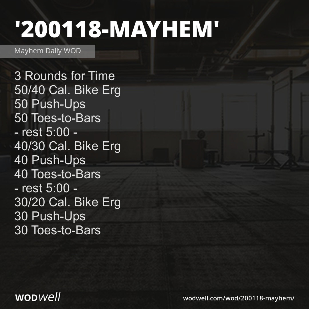 "200118-Mayhem" Workout, Mayhem Daily WOD | WODwell