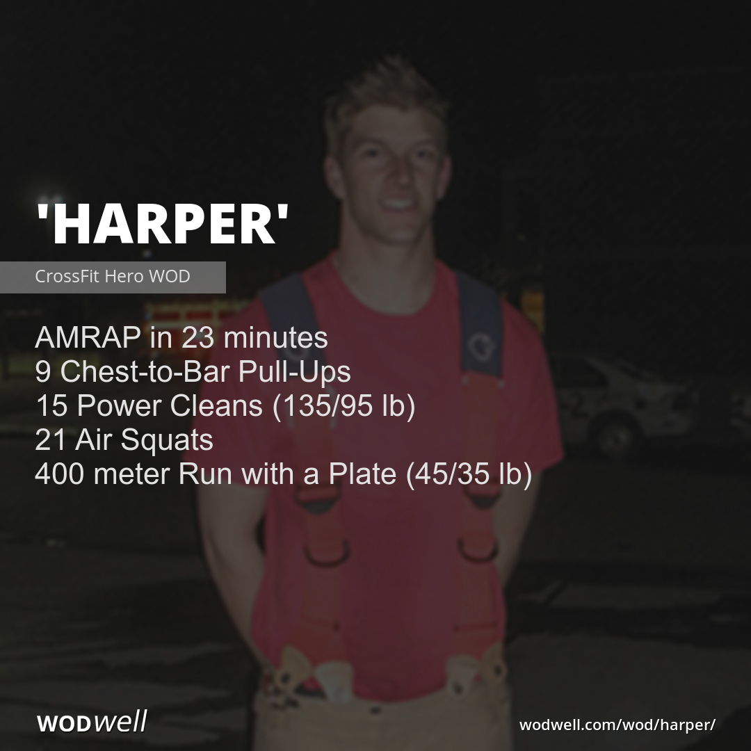 "Harper" Workout, CrossFit Hero WOD | WODwell
