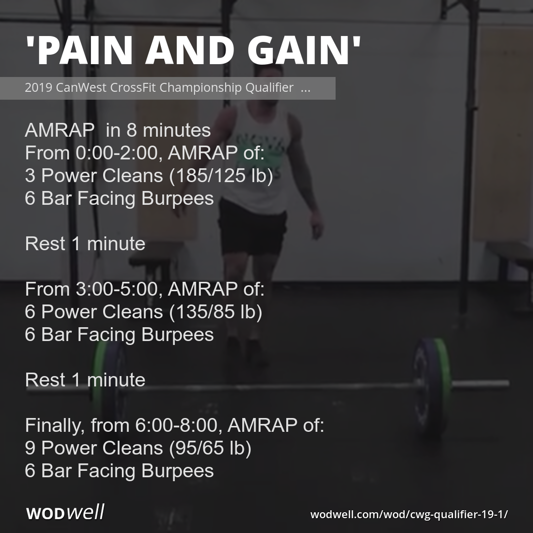 "Pain and Gain" Workout, 2019 CanWest CrossFit Championship Qualifier ...