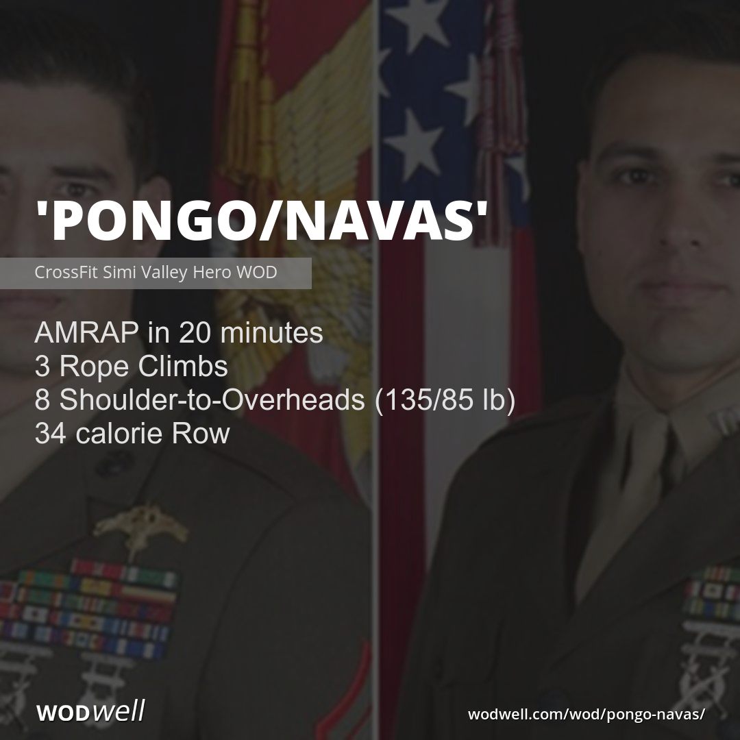 "Pongo/Navas" Workout, CrossFit Simi Valley Hero WOD | WODwell