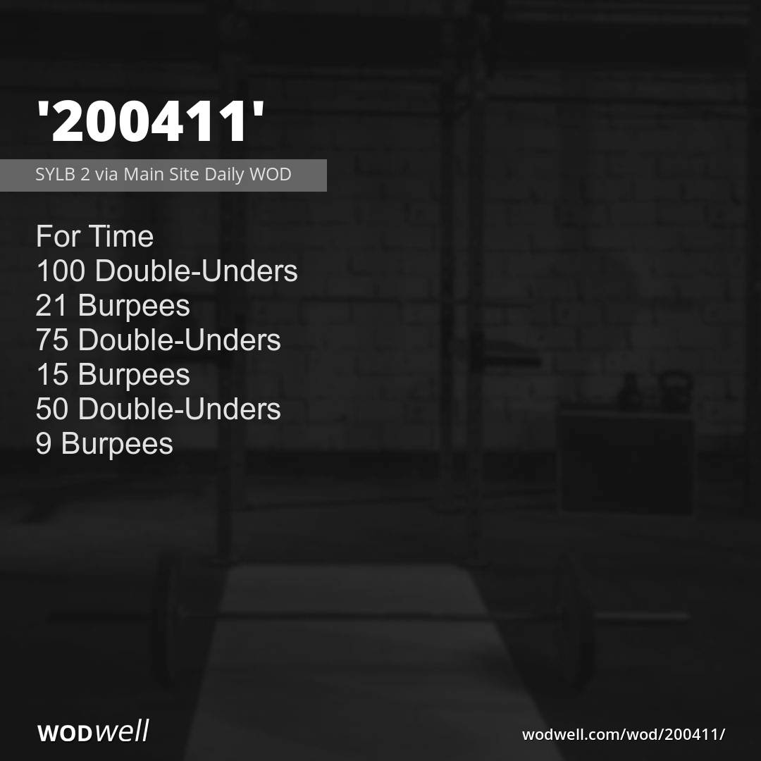 "200411" Workout, SYLB 2 via Main Site Daily WOD | WODwell