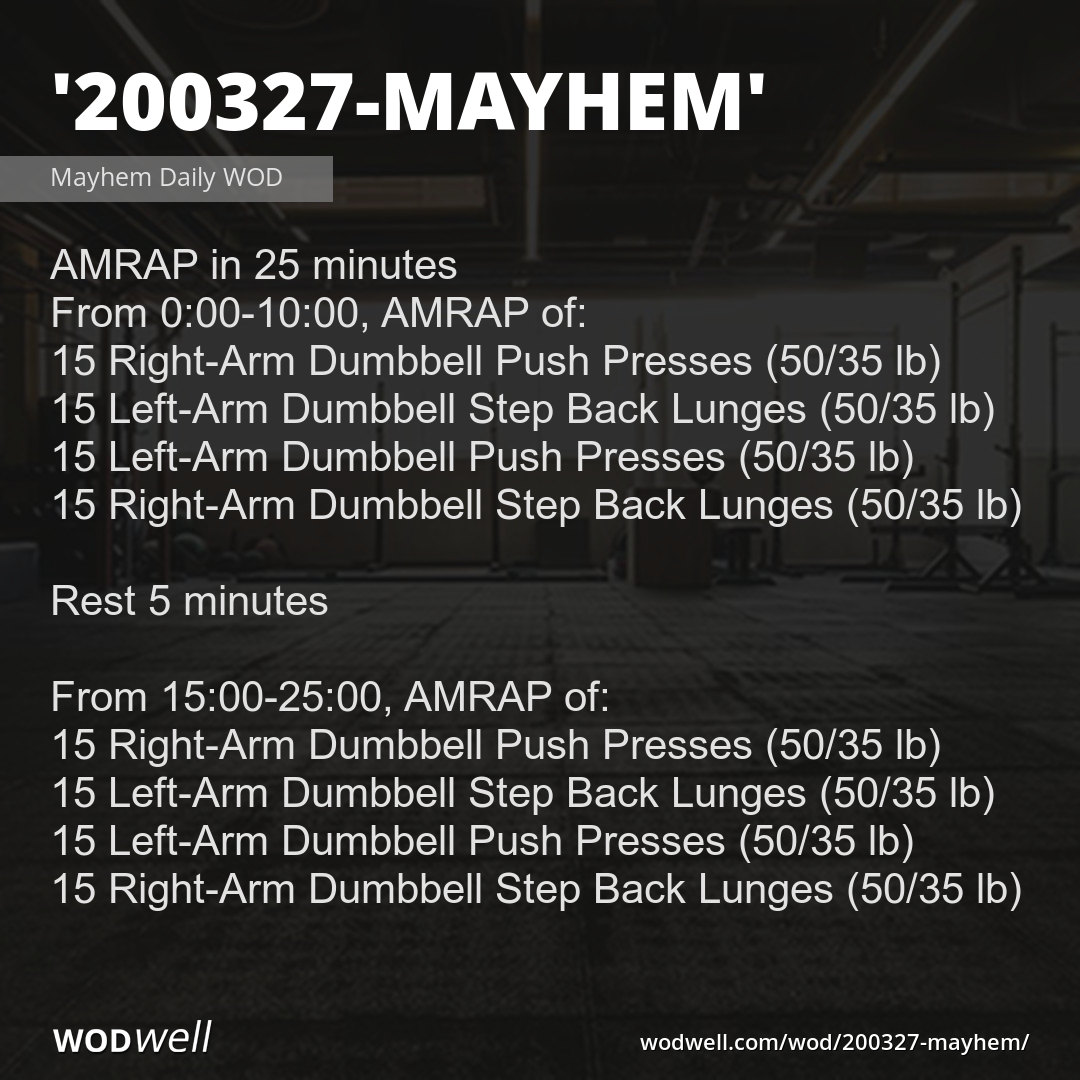"200327-Mayhem" Workout, Mayhem Daily WOD | WODwell