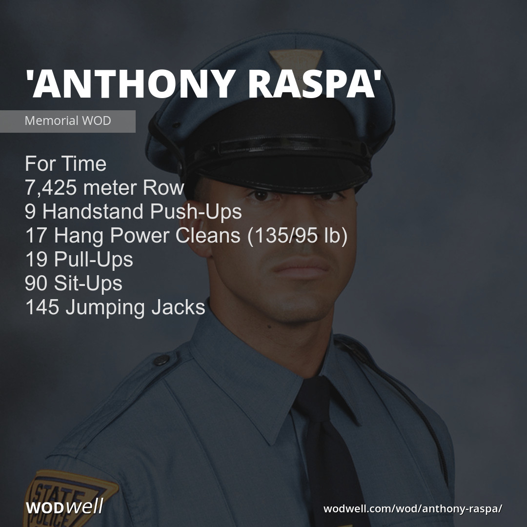 "Anthony Raspa" Workout, Memorial WOD | WODwell