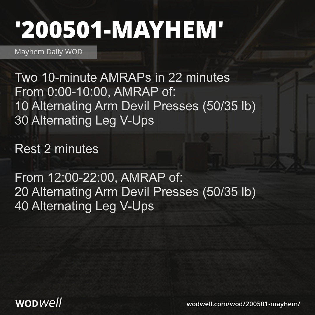"200501-Mayhem" Workout, Mayhem Daily WOD | WODwell