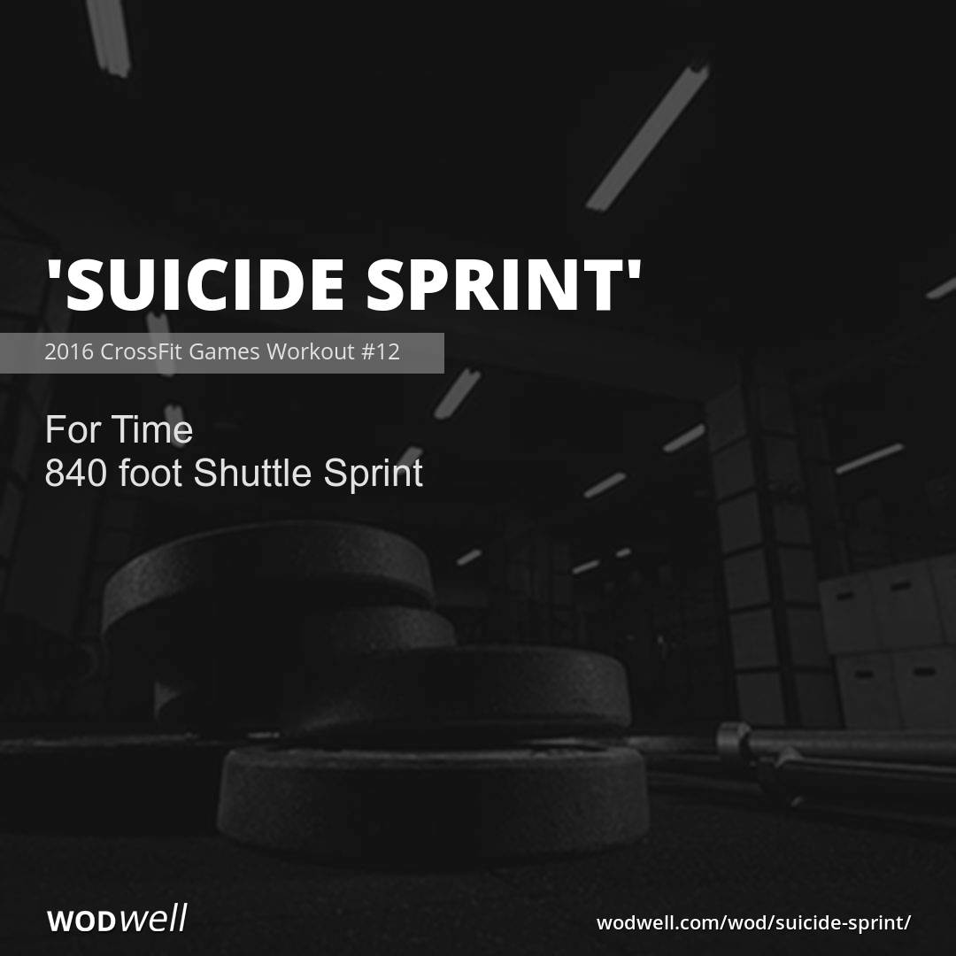 "Suicide Sprint" Workout, 2016 CrossFit Games Workout #12 | WODwell