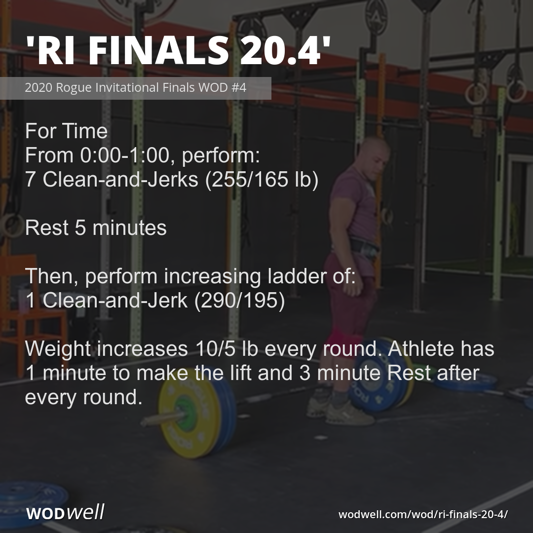"RI Finals 20.4" Workout, 2020 Rogue Invitational Finals WOD #4 | WODwell