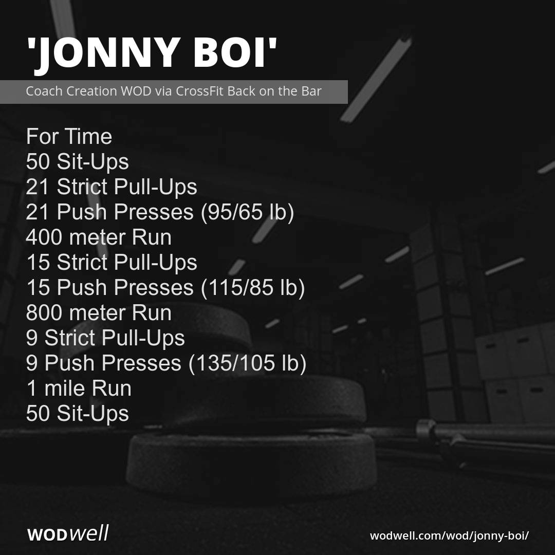"Jonny Boi" Workout, Coach Creation WOD via CrossFit Back on the Bar ...