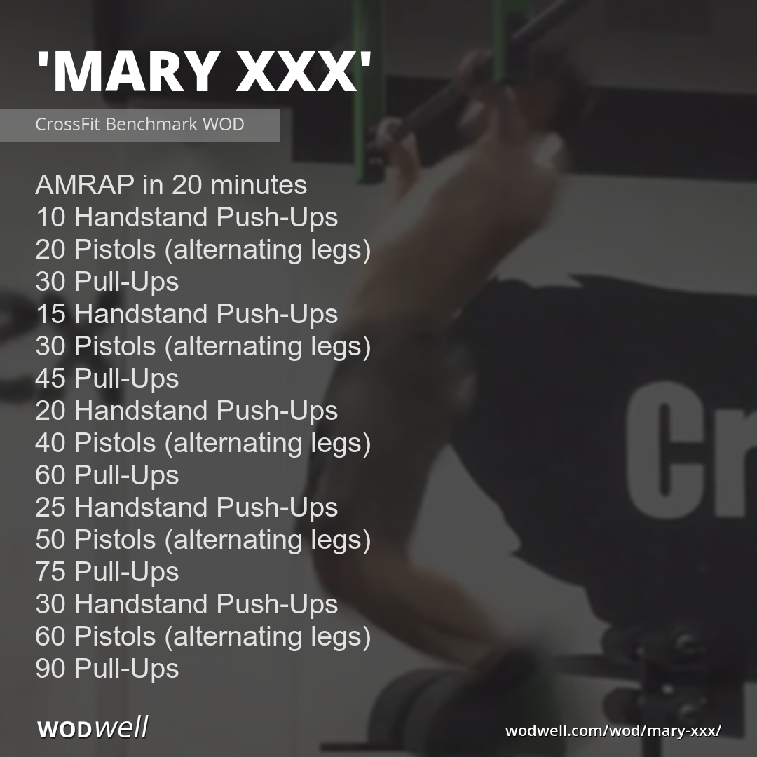 "Mary XXX" Workout, CrossFit Benchmark WOD | WODwell