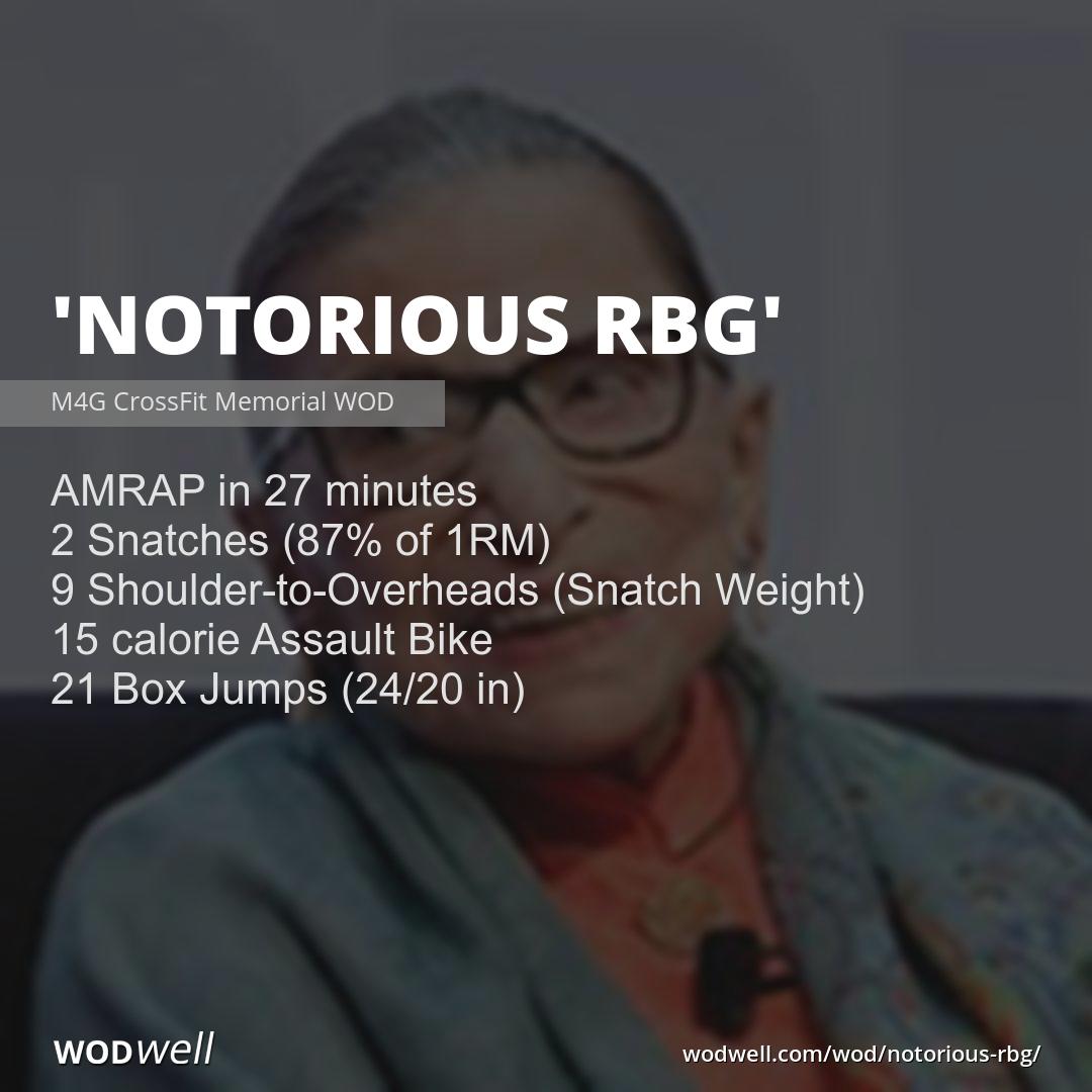 "Notorious RBG" Workout, M4G CrossFit Memorial WOD | WODwell