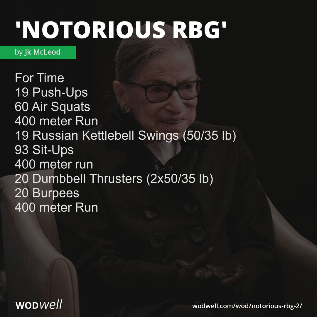 "Notorious RBG" Workout, Memorial WOD for Ruth Ginsburg | WODwell