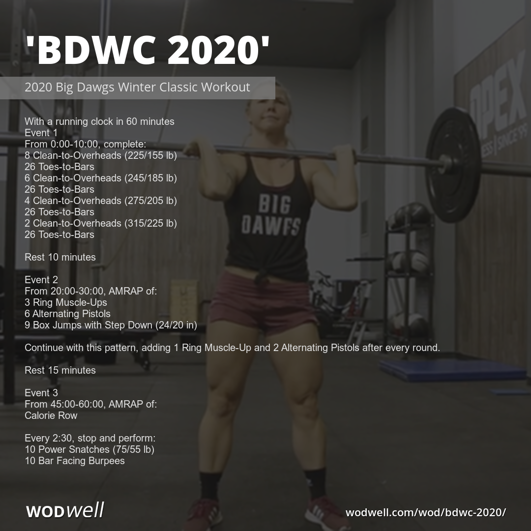 "BDWC 2020" Workout, 2020 Big Dawgs Winter Classic Workout | WODwell