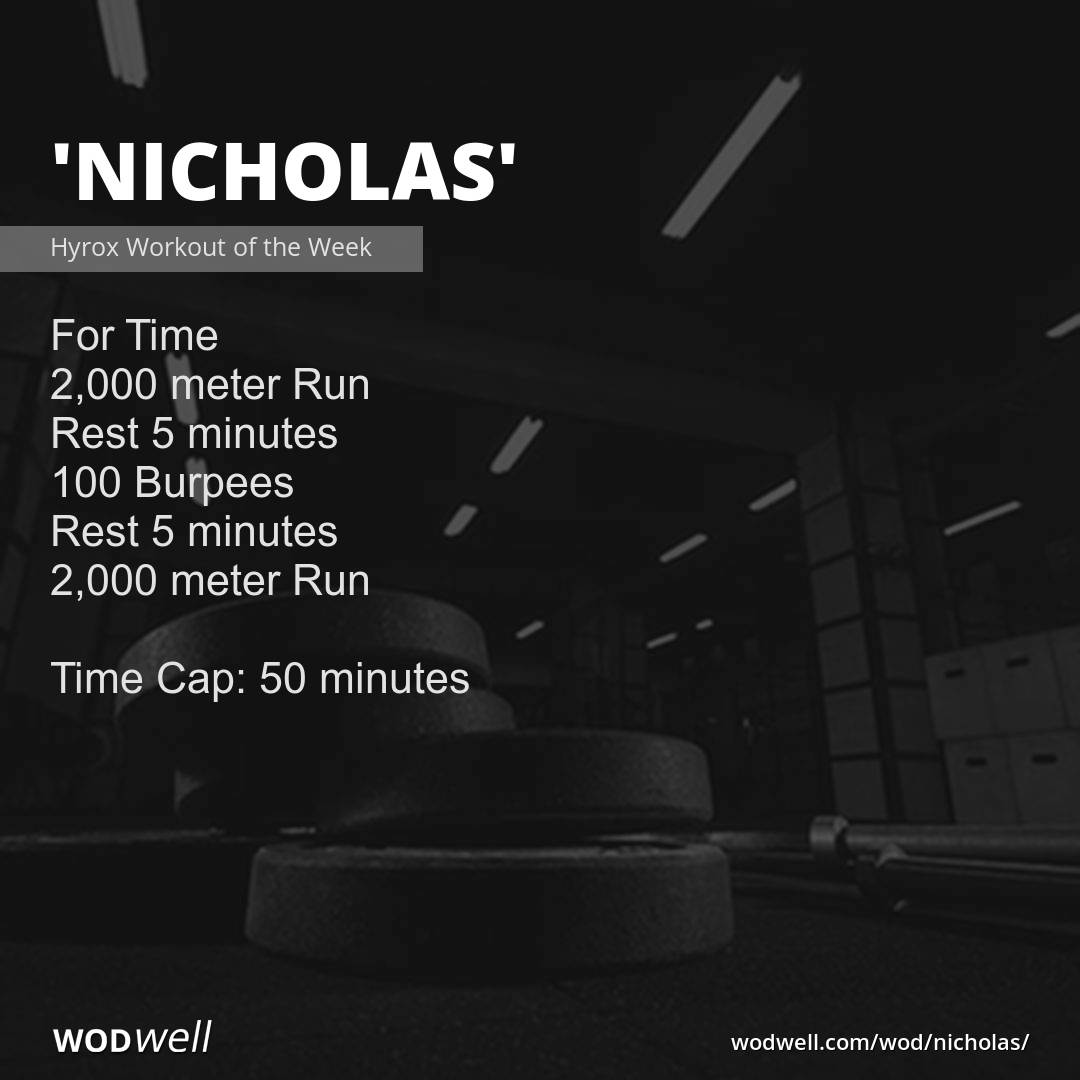 "Nicholas" Workout, Hyrox Workout of the Week | WODwell