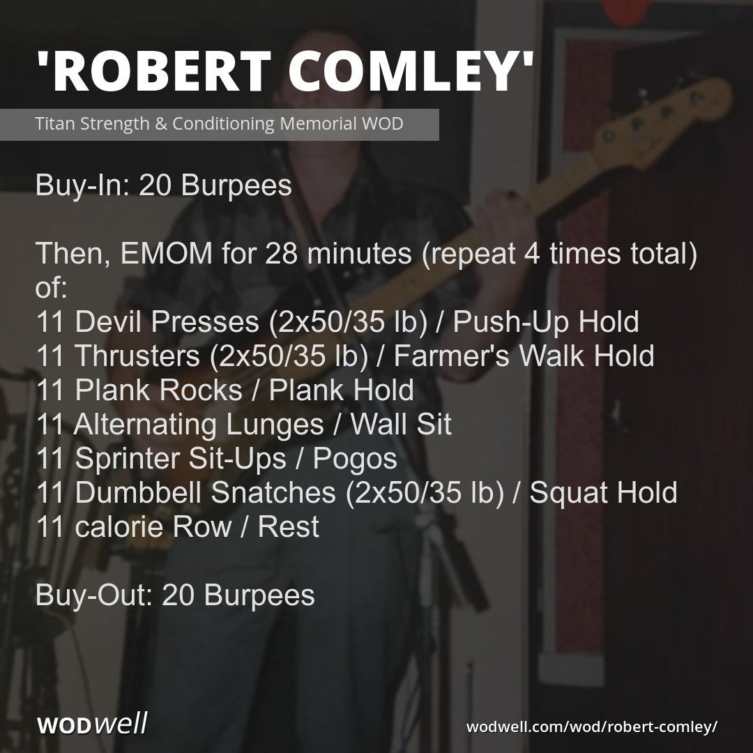 "Robert Comley" Workout, Titan Strength & Conditioning Memorial WOD ...