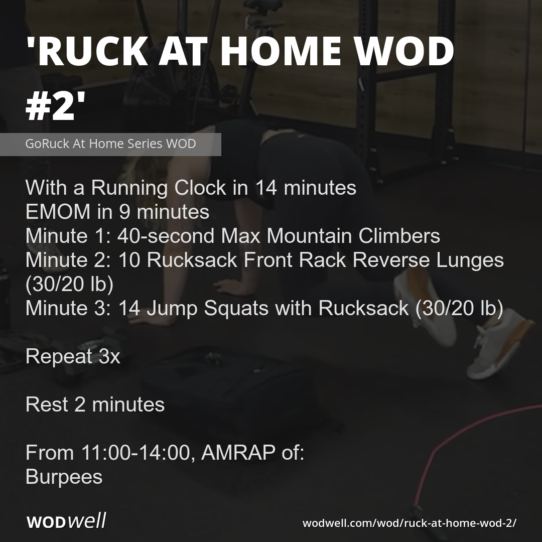 "Ruck at Home WOD #2" Workout, GoRuck At Home Series WOD | WODwell