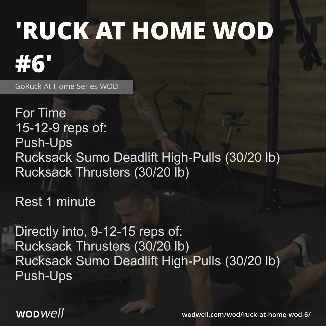 "Ruck at Home WOD #6" Workout, GoRuck At Home Series WOD | WODwell