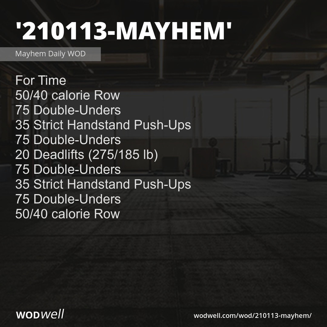 "210113-Mayhem" Workout, Mayhem Daily WOD | WODwell