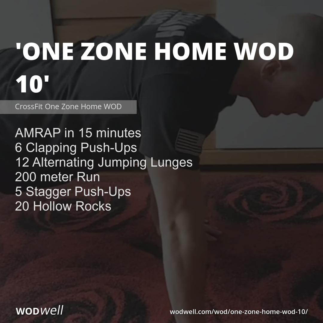 "One Zone Home WOD 10" Workout, CrossFit One Zone Home WOD | WODwell
