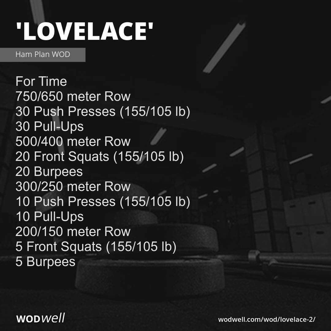 "Lovelace" Workout, Ham Plan WOD | WODwell