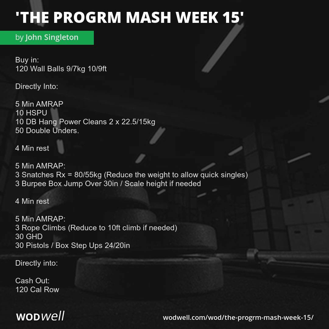 "THE PROGRM MASH WEEK 15" Workout, Coach Creation WOD | WODwell