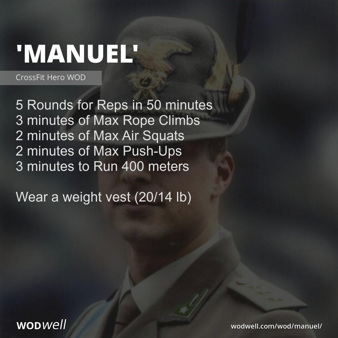 "Manuel" Workout, CrossFit Hero WOD | WODwell