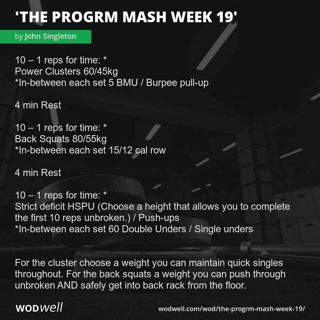 "THE PROGRM MASH WEEK 19" Workout, Coach Creation WOD | WODwell