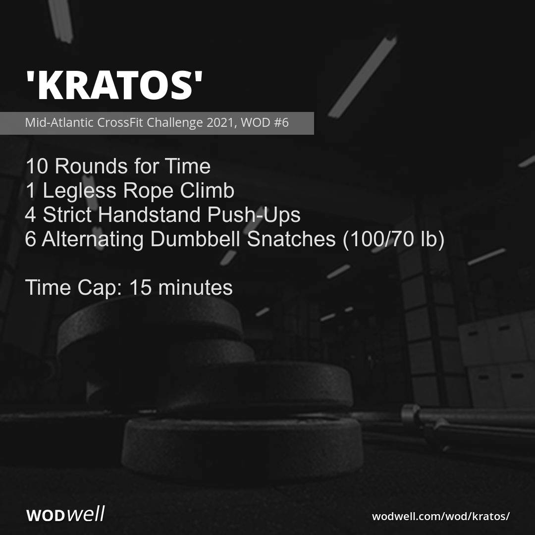"Kratos" Workout, Mid-Atlantic CrossFit Challenge 2021, WOD #6 | WODwell