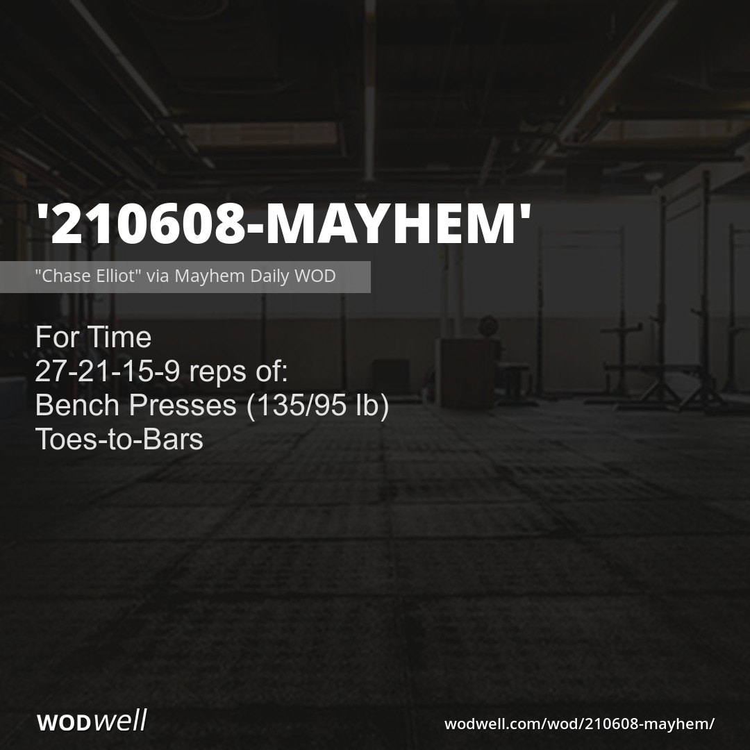 "210608-Mayhem" Workout, "Chase Elliot" via Mayhem Daily WOD | WODwell