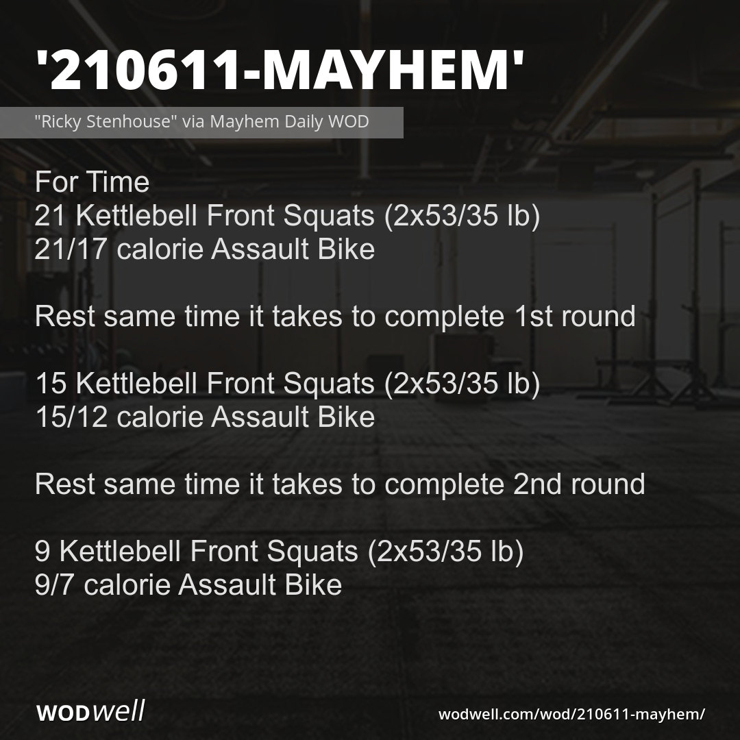 "210611-Mayhem" Workout, "Ricky Stenhouse" via Mayhem Daily WOD | WODwell