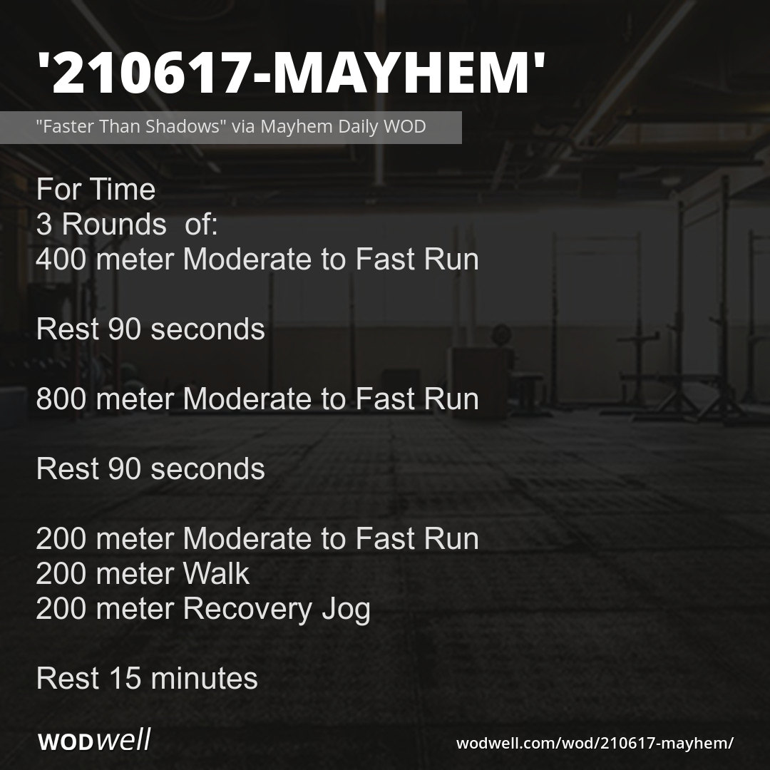 "210617-Mayhem" Workout, "Faster Than Shadows" via Mayhem Daily WOD ...