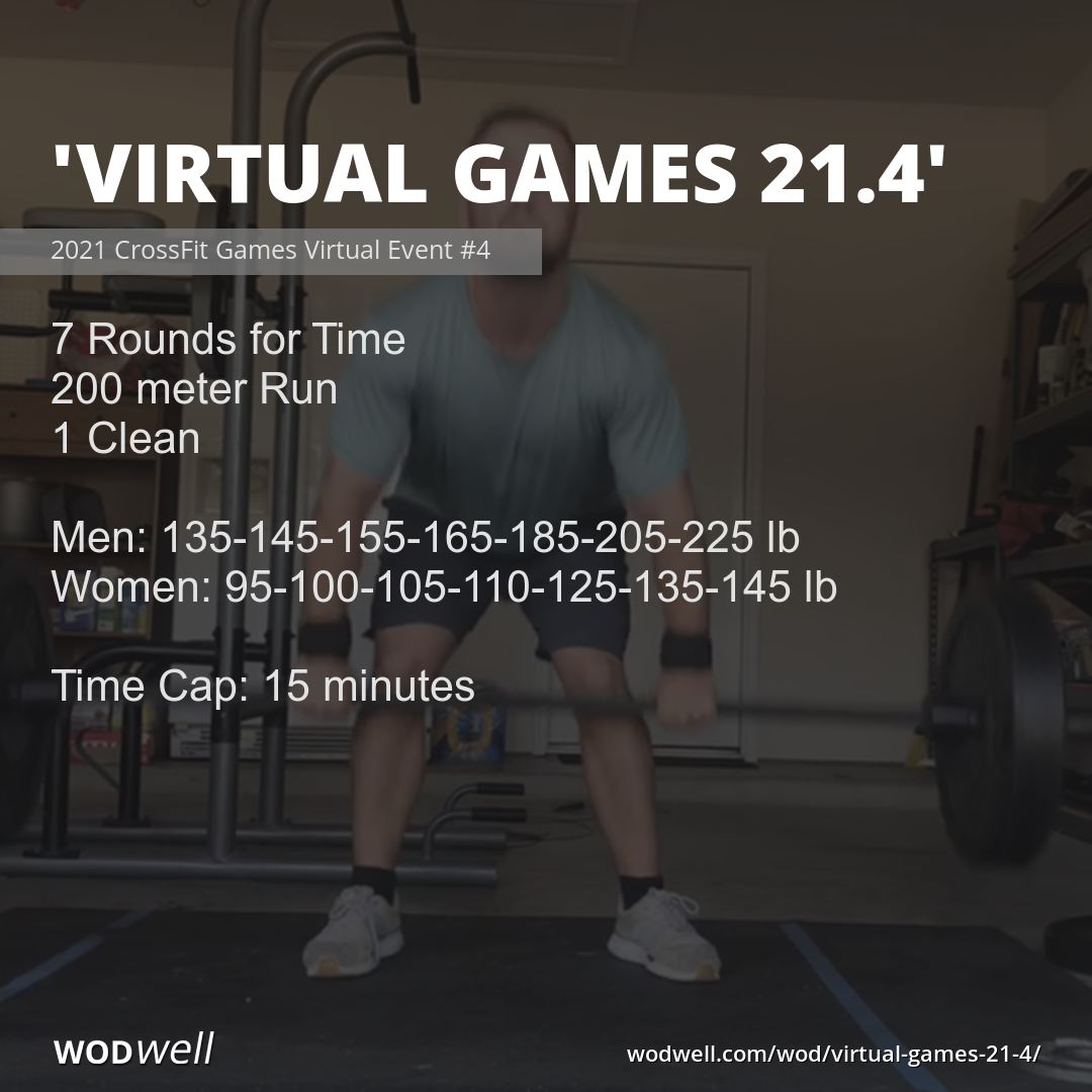 "Virtual Games 21.4" Workout, 2021 CrossFit Games Virtual Event #4 ...