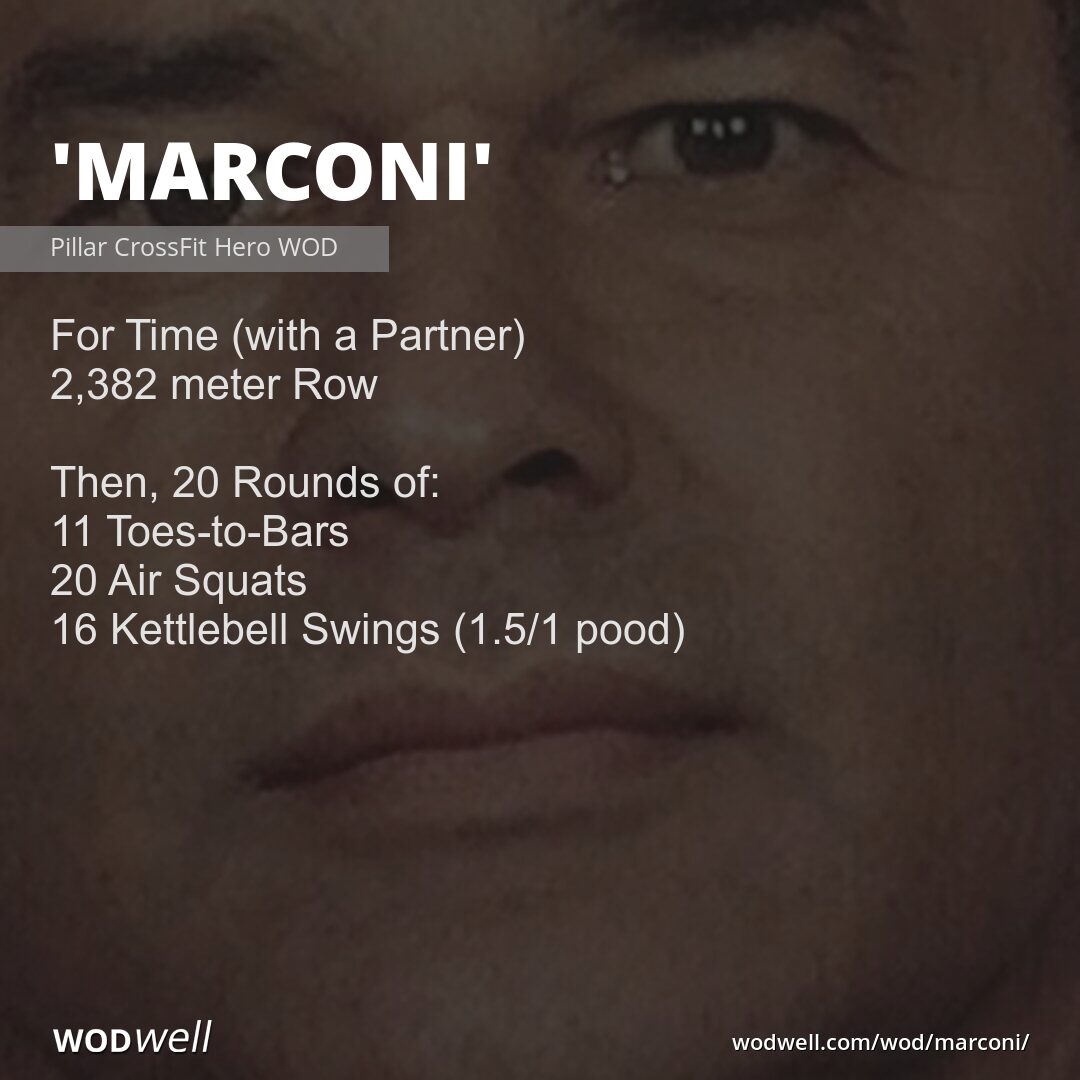 "Marconi" Workout, Pillar CrossFit Hero WOD | WODwell
