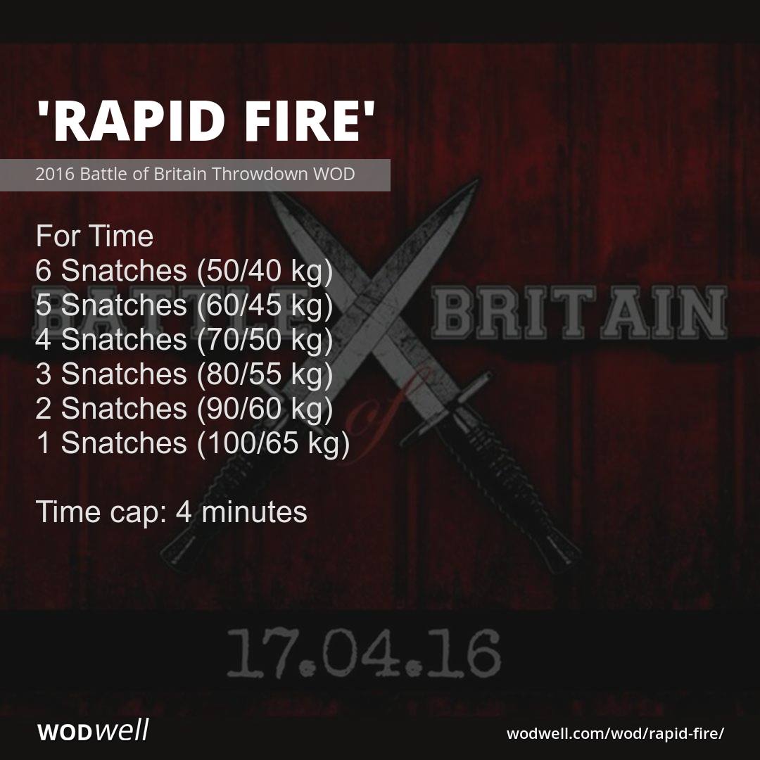 "Rapid Fire" Workout, 2016 Battle of Britain Throwdown WOD | WODwell