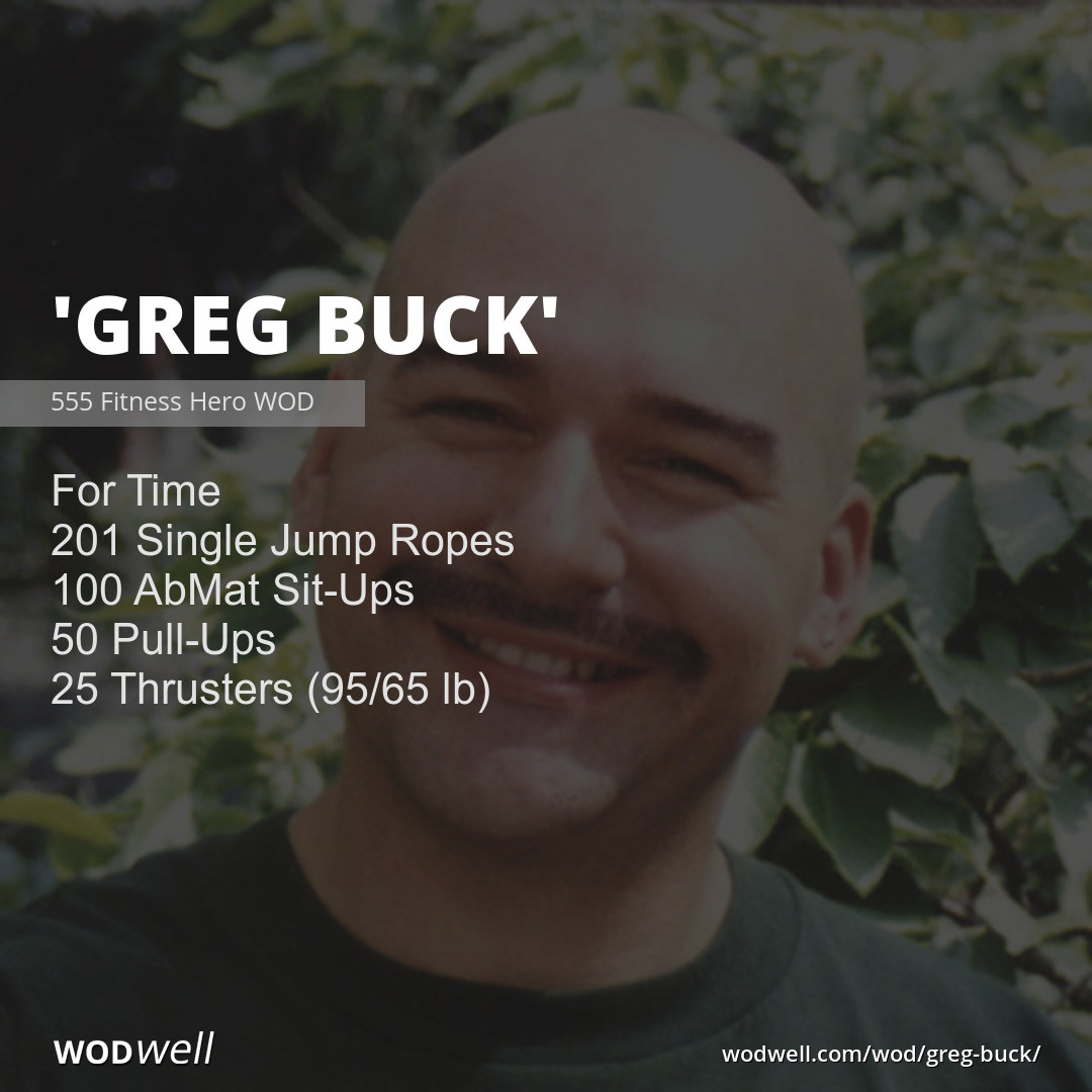 "Greg Buck" Workout, 555 Fitness Hero WOD | WODwell