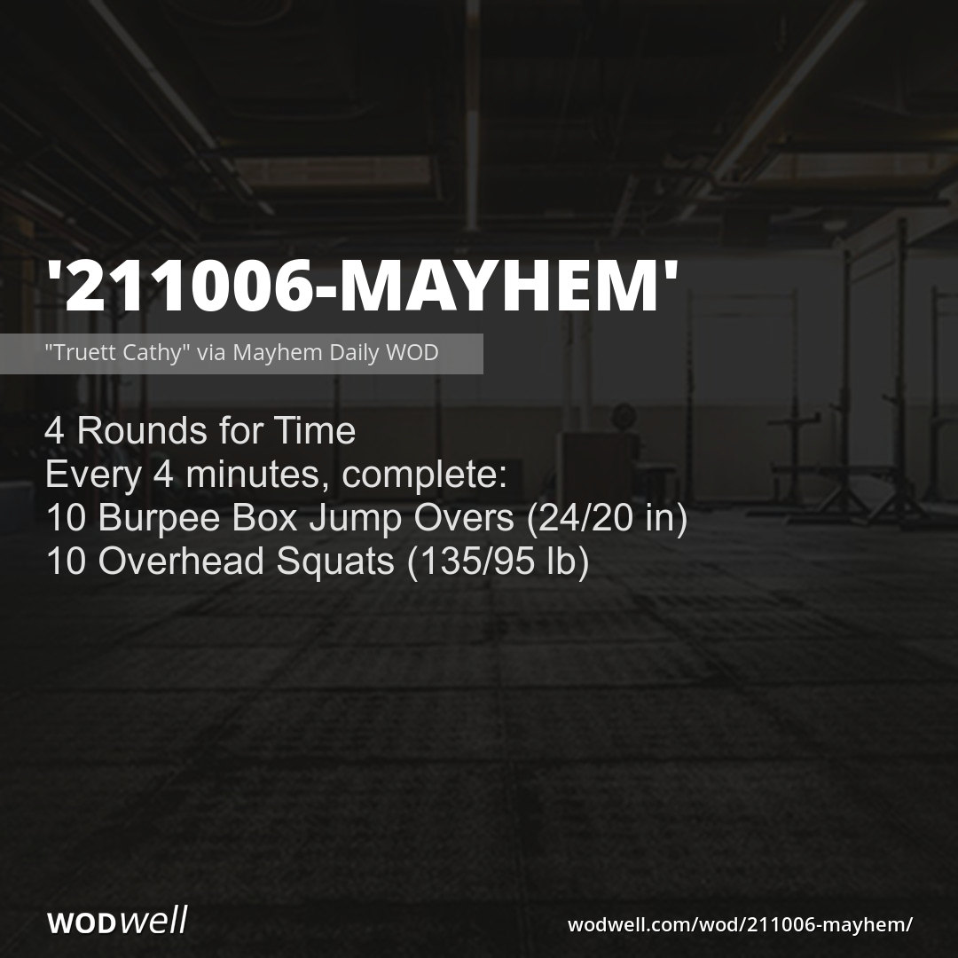 "211006-Mayhem" Workout, "Truett Cathy" via Mayhem Daily WOD | WODwell