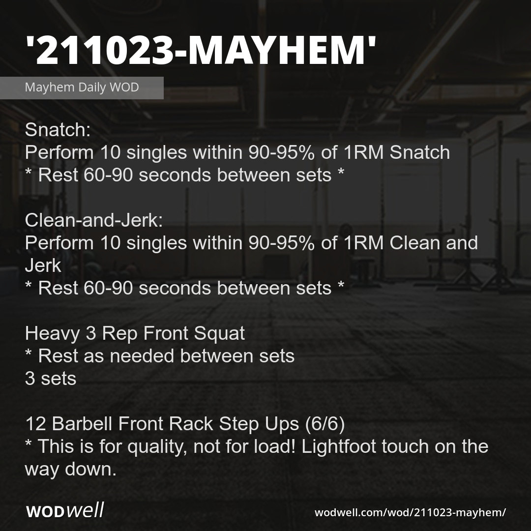 "211023-Mayhem" Workout, Mayhem Daily WOD | WODwell