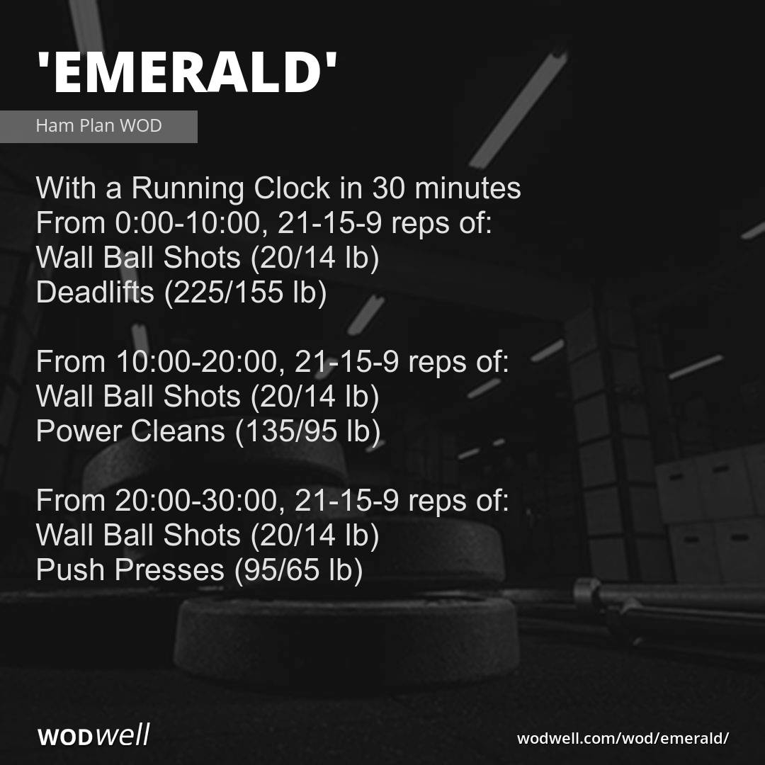 "Emerald" Workout, Ham Plan WOD | WODwell