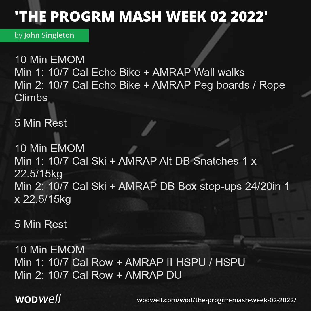 "THE PROGRM MASH WEEK 02 2022" Workout, Coach Creation WOD | WODwell