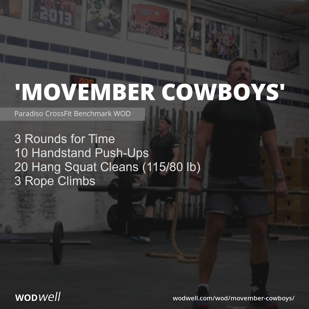 "Movember Cowboys" Workout, Paradiso CrossFit Benchmark WOD | WODwell