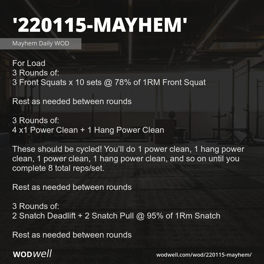"220115-Mayhem" Workout, Mayhem Daily WOD | WODwell