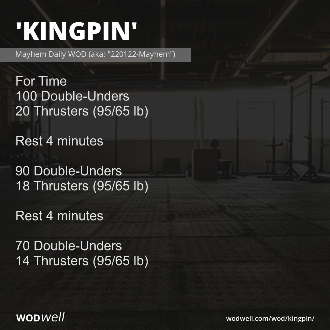 "KingPin" Workout, Mayhem Daily WOD (aka: "220122-Mayhem") | WODwell