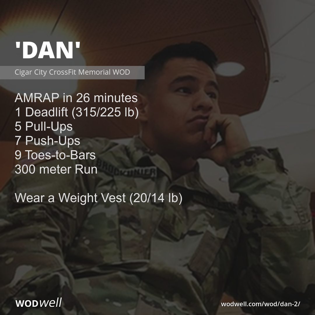 "Dan" Workout, Cigar City CrossFit Memorial WOD | WODwell