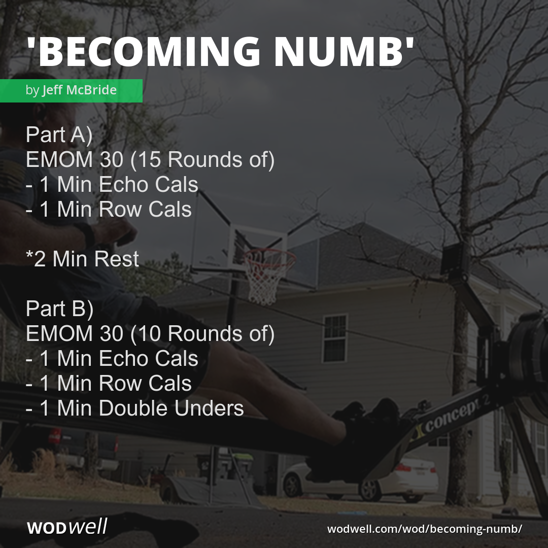"Becoming Numb" Workout, Coach Creation WOD | WODwell