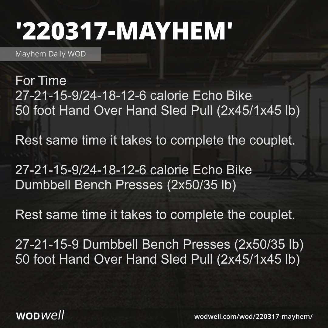 "220317-Mayhem" Workout, Mayhem Daily WOD | WODwell