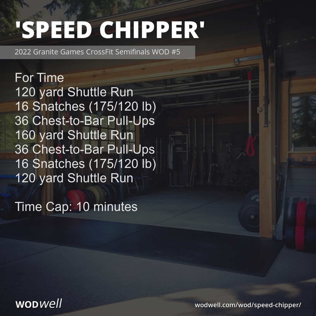 "Speed Chipper" Workout, 2022 Granite Games CrossFit Semifinals WOD #5 ...