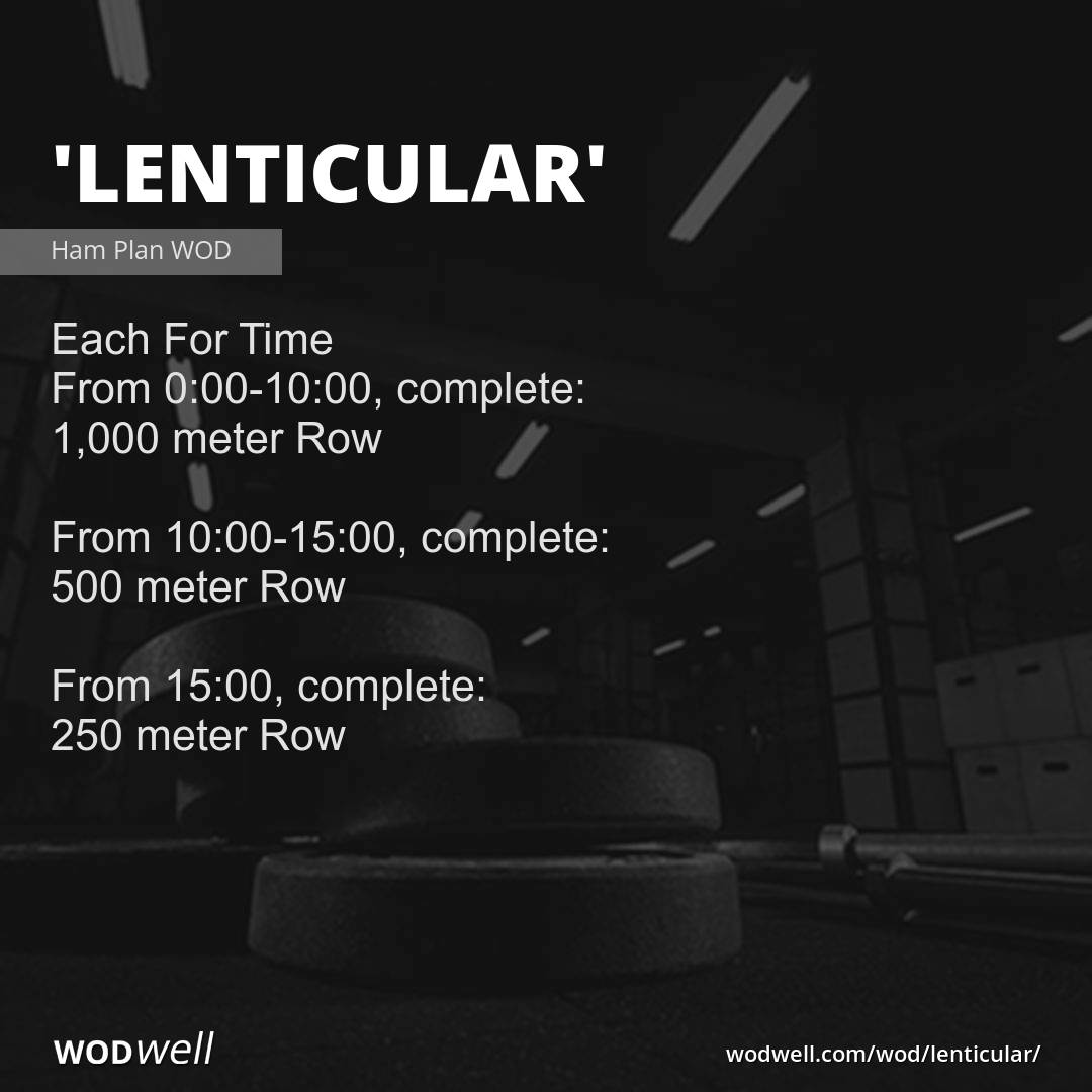 "Lenticular" Workout, Ham Plan WOD | WODwell