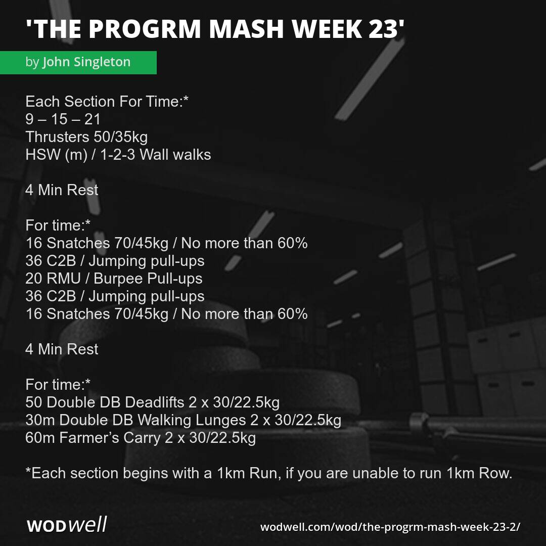 "THE PROGRM MASH WEEK 23" Workout, Coach Creation WOD | WODwell