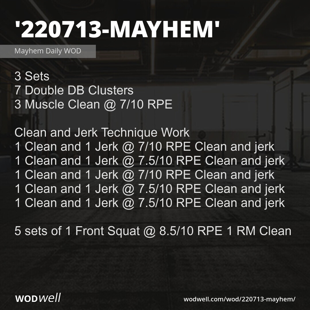 "220713-Mayhem" Workout, Mayhem Daily WOD | WODwell